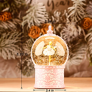 Musical Ballerina Christmas Snow Globes, 7.1 Inch Lighted Snow Globe with Swirling Glitter, Battery Operated & USB Powered Music Box Valentines Day Gifts for Girls, Women