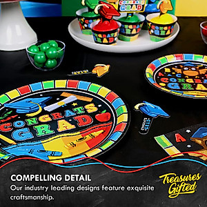 Treasures Gifted Preschool Graduation Cake Topper Set - (1) Grad Cake Topper & (24) Graduation Cupcake Toppers & Matching Wrappers - Graduation Party Supplies - Preschool Graduation Decorations