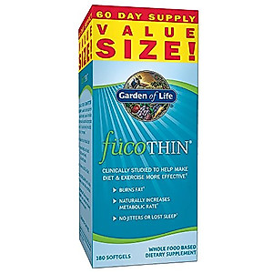 Garden of Life Fucoxanthin Supplements - FucoThin Diet Pill for Weight Loss, 180 Count