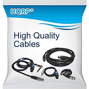 HQRP 4-Pin Mini Connector (TA4F) to Right-Angle 1/4-Inch Connector Instrument Cable Compatible with Shure BLX/FP/SLX/ULX-S/UHF-R/Axient Wireless Systems