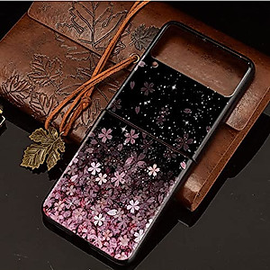 Shiny Pink Cool Case for Samsung Galaxy Z Flip 3 4 5G Black Hard PC Phone Housing Segmented Cover,Z5,for Z flip
