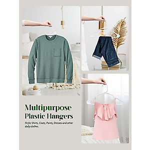 Cozymood Plastic Notched Hangers 20 Pack, Space Saving Tubular Clothes Hangers White, Slim Non-Slip Heavy Duty Plastic Hangers for Everyday Use, Standard Closet Hanger for Shirts, Coats, Dress, Skirts