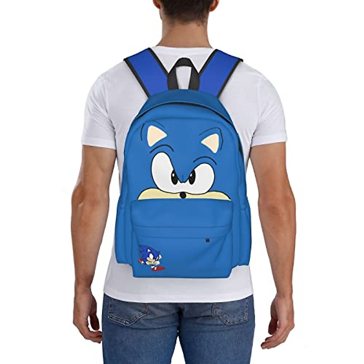 Anime Backpack For Boys&Girls，3D Print Canvas School Backpack Bookbag with Adjustable Shoulder Straps & Padded Back,17 inch Large Backpack