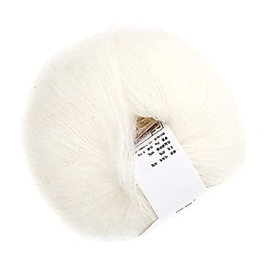 Angora Wool Yarn, Popular Soft Mohair Pashm Knit Angora Long Wool Yarn Hot More Colors(White)