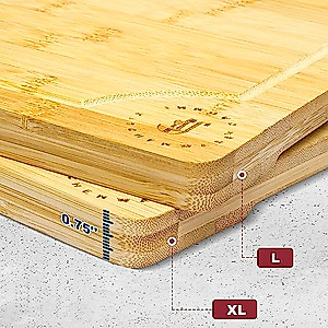 Wood Cutting Board For Kitchen XL Bamboo Chopping Boards With Juice groove, Extra Large Charcuterie Board, Prep Meat veggies Fruits Large Wooden Board, Carving & Butcher Block Brisket Gifting Registry
