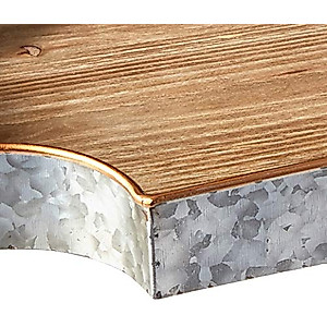 Circleware Cooperstown Wooden Craftsman Rectangle Serving Tray with Handles Kitchen Multi-Purpose Serveware for Coffee Table, Dinner, Breakfast, Food, Farmhouse Decor, 17.5” x 11” x 2”, Home