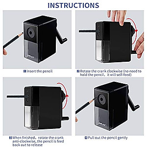 ZMOL Long Point Pencil Sharpener, Manual Pencil Sharpeners for Art,Drawing Pencil Sharpener for Artists，Suitable 6-8mm Sketching/Charcoal/Colored/Graphite/Prismacolor Pencils,5 Adjustable Pencil Nibs