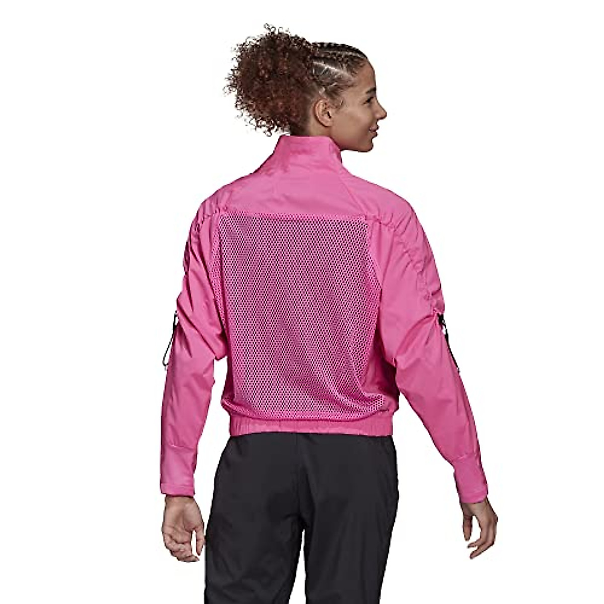 adidas Women's Tech Track Top Pb, Screaming Pink, Small