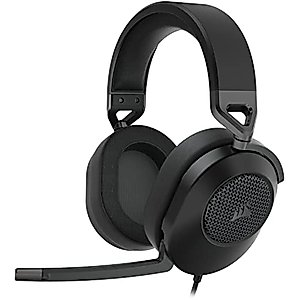 Corsair HS65 SURROUND Gaming Headset (Leatherette Memory Foam Ear Pads, Dolby Audio 7.1 Surround Sound on PC and Mac, SonarWorks SoundID Technology, Multi-Platform Compatibility) Carbon