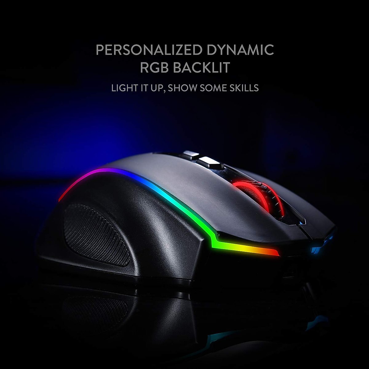 Redragon M686 Wireless Gaming Mouse, 16000 DPI Wired/Wireless Gamer Mouse with Professional Sensor, 45-Hour Durable Power Capacity, Customizable Macro and RGB Backlight for PC/Mac/Laptop