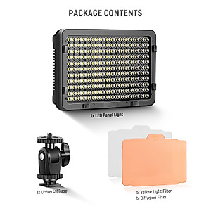 Neewer on Camera Video Light Photo Dimmable 176 LED Panel with 1/4" Thread for Canon, Nikon, Sony and Other DSLR Cameras, 5600K (Battery Not Included)