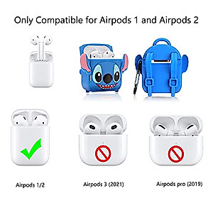 Case for Airpods 1 and Airpods 2, Suublg Silicone Airpod Charging Case Protective Covers with 3D Shoulder Bag Backpack Design, with Keychain