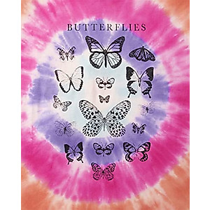 Sugar & Jade Girls' Teen Short Sleeve Fashion T-Shirt, Butterfly Tie Dye, Large