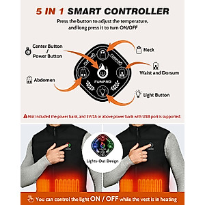 FUNPRO Heated Vest for Men Women, Windproof Electric Heating Vest, Softshell Sleeveless Sports Jacket, Battery Not Included