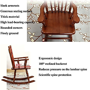 ZUMAHA Vintage Recliner Chair Rocking Chair Solid Wood Family Patio Couch Bed Oak Outdoor Porch Rocker Chair Lazy Sofa