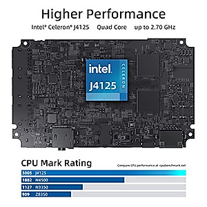 MeLE Quieter2Q Fanless Mini PC J4125 4GB/64GB Small Desktop, Micro Computer on Business Industrial, Support M.2 SSD, Dual HDMI 4K,Gigabit Ethernet