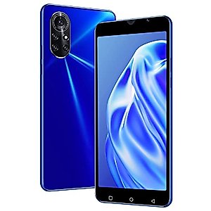 Android Unlocked Cell Phone Dual Sim 6 in Unlocked Phone Face ID + Fingerprint GSM Smartphones Smartphone Gimbal Extension Pole (Blue, One Size)