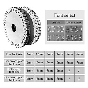 MXBAOHENG Manual Nameplate Metal Label Stamping Printer Machine Marking Machine for Metal (No.3 Codeword Plate)