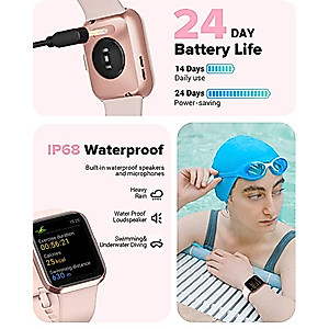 Fitness Tracker, Smart Watch with Alexa [Answer/Make Call] 24/7 Heart Rate，Blood Oxygen Monitor, Sleep Tracker, IP68 Waterproof Activity Trackers and Smart Watches for Android iOS