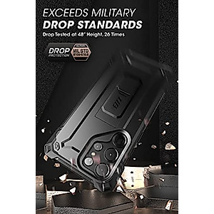 SUPCASE Unicorn Beetle Case for Samsung Galaxy S23 Ultra 5G (2023) / S22 Ultra 5G (2022), with Built-in Kickstand Slim Rugged Shockproof Protective Case (Black)