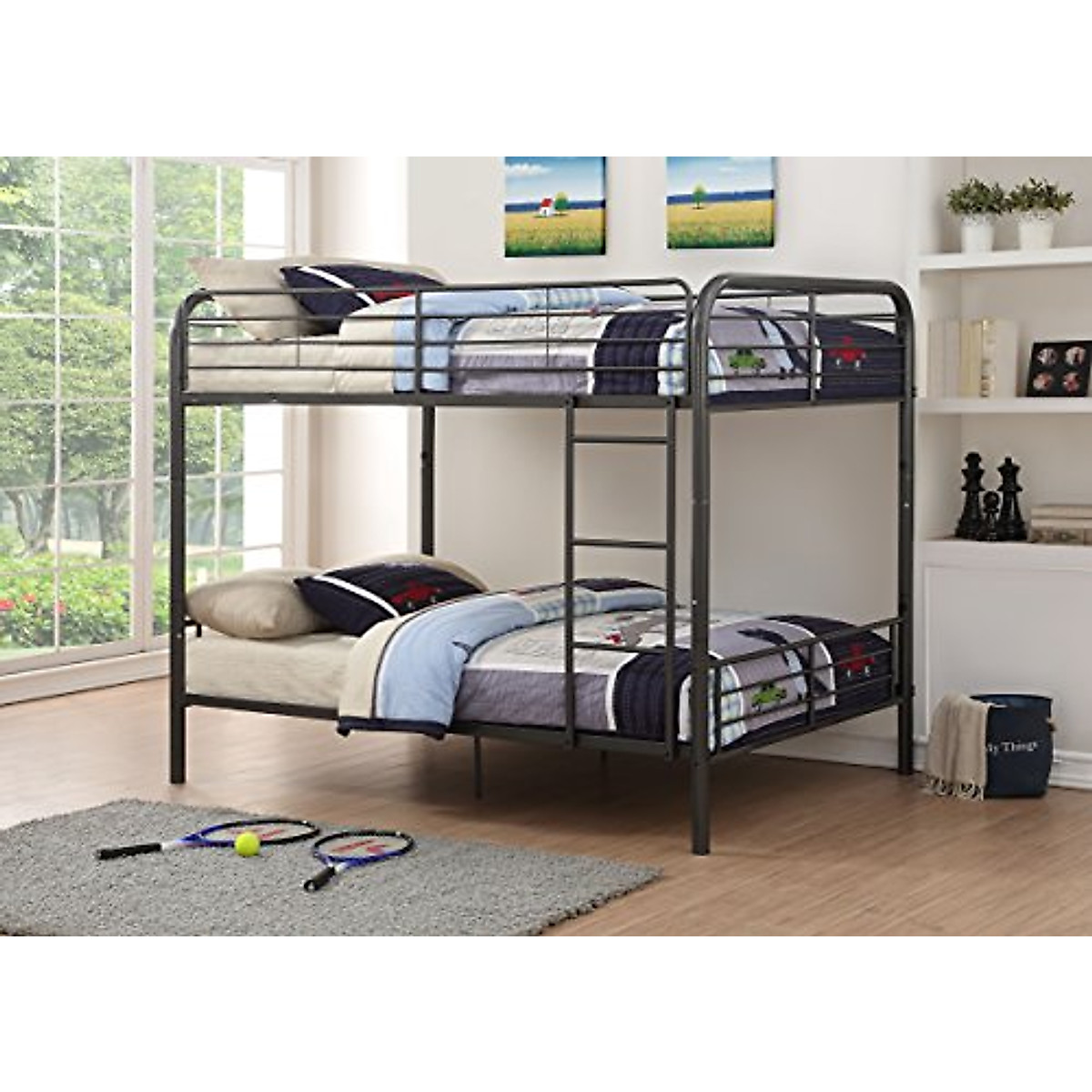 ACME Bristol Gunmetal Full over Full Bunk Bed