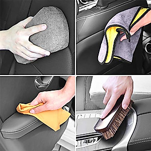 Leather Cleaning and Care Tool Kit, Used with Leather Seat Cleaner and Conditioner for Vinyl and Leather Auto Interior, Seats, Furniture, Apparel and Bags, Car Seat Cleaning Brushes, 5PCS Set