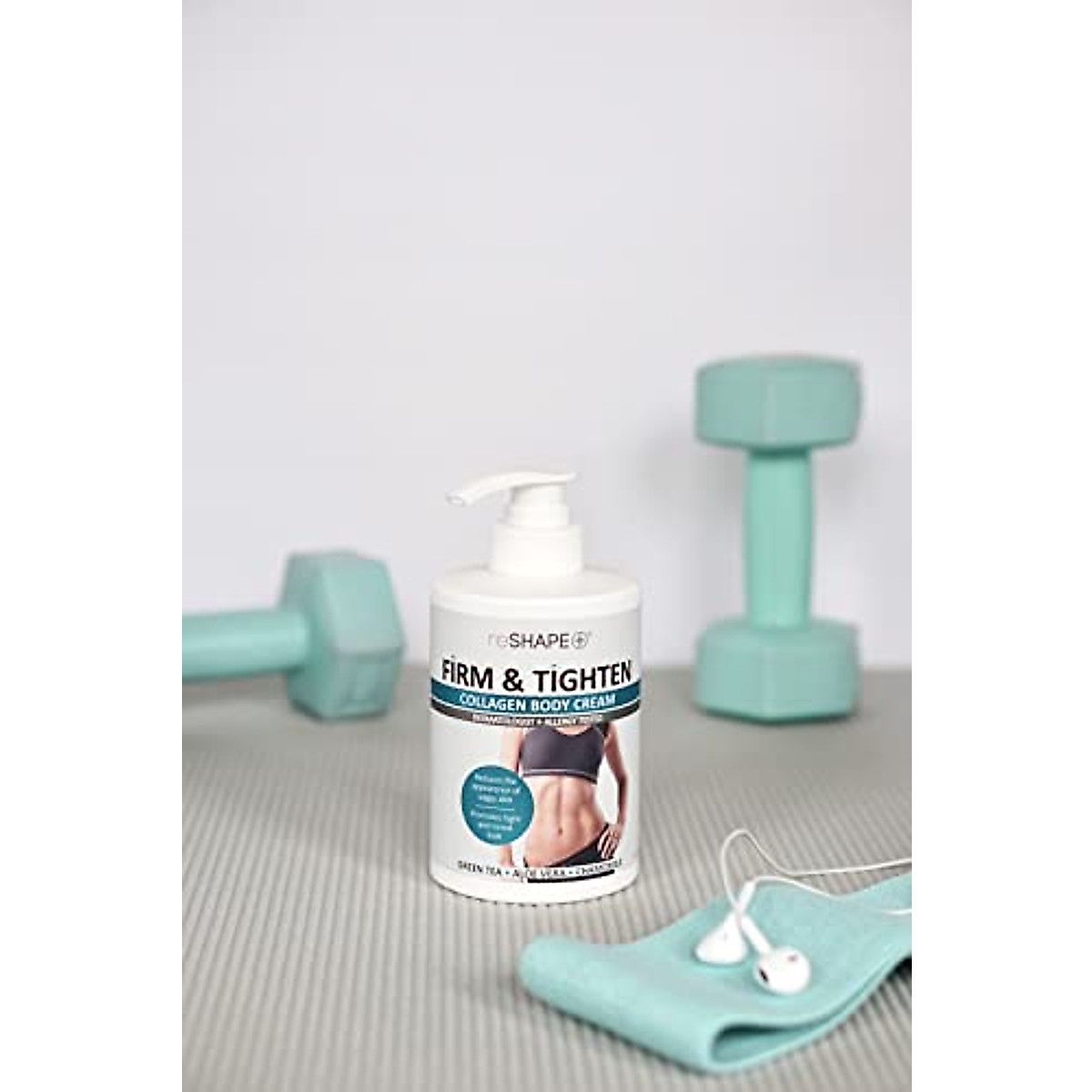 Reshape+ Collagen Body & Face Cream Moisturizing Skin Care Lotion, Skin Tightening Cellulite Body Lotion Improves Skin Elasticity, Plumps Sagging Skin W/Green Tea, Aloe Vera, & Chamomile, 15 Fl Oz