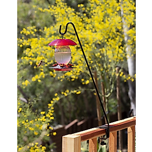 More Birds 33-Inch Clamp-On Deck Hook, Steel, Bird Feeders, Plants, and Windchimes, Black