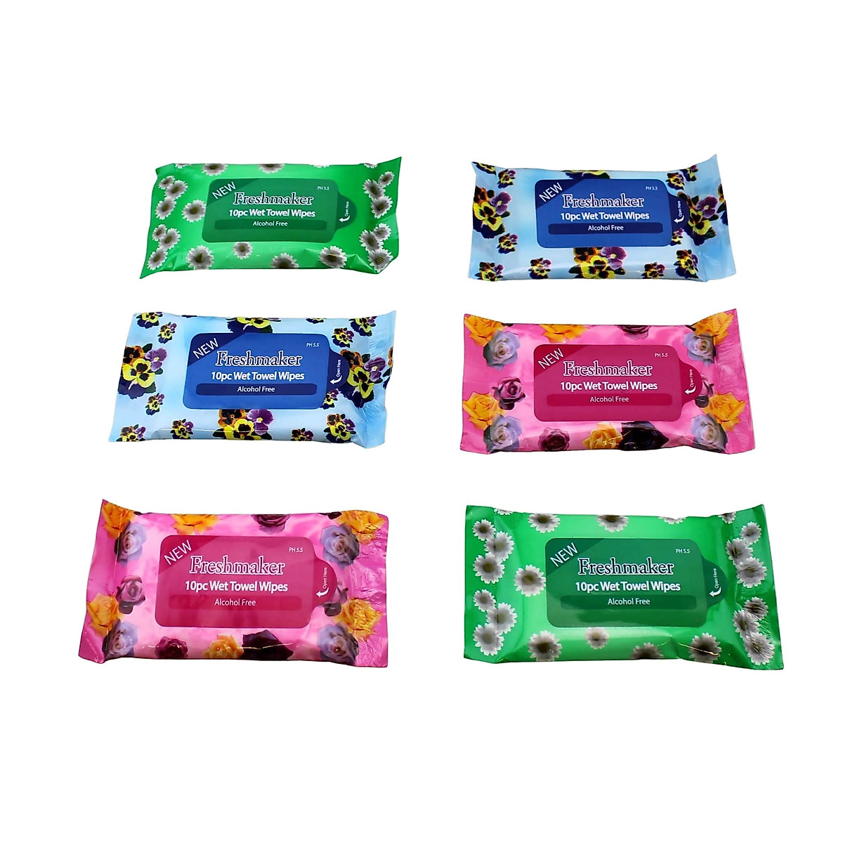 6 Packs Hand Wipes, Wet Wipes, Hand Cleaning Wipes, Hand Wipes for ALL, Travel Wipes 10 Count Travel Size