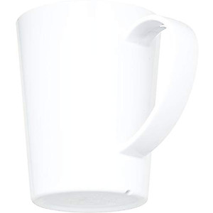 Carlisle FoodService Products Mug Plastic Coffee Mug with Large Handle for Buffets, Home, and Restaurant, Tritan, 12 Ounces, White