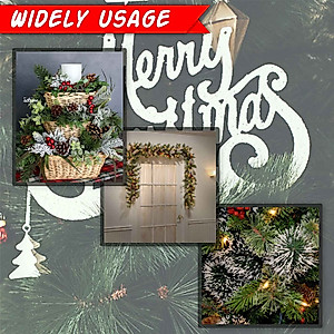 SUJIUJIU 60PCS 3.9"X3.1"Artificial Pine Needles Branches-Small Green Twigs Stems Picks-Fake Greenery Picks for Christmas Garland Wreath Embellishing and Home Holiday Garden Decoration