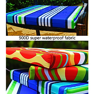 Outdoor Bench Cushion 48x17in Waterproof Patio Furniture Cushions Long Time Color Fastness Garden Sofa Settee Couch Swing Pads Thickened Sponge Filling Bench Cushions For Indoor Furniture/Blue