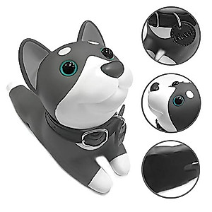 QOGRISUN Cute Cell Phone Stand for Desk, Dog Phone Holder, Animal Desk Accessories, Angle Adjustable, Mount for iPhone Smartphones and Tablets, Husky
