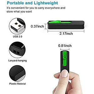 VICFUN 5 Pack 1GB USB Flash Drives USB 2.0 Flash Drive Slide Retractable USB Memory Stick 1G Data Storage