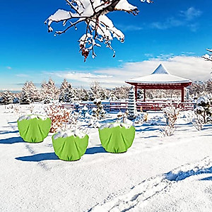 ANPHSIN 3 Pcs Green Plant Freeze Protection Covers- 39.3 × 19.6 Inch Horizontal Shrub Tree Plant Protection Wraps Covers Bags Frost Blanket with Drawstring for Winter Outdoor Garden Plants