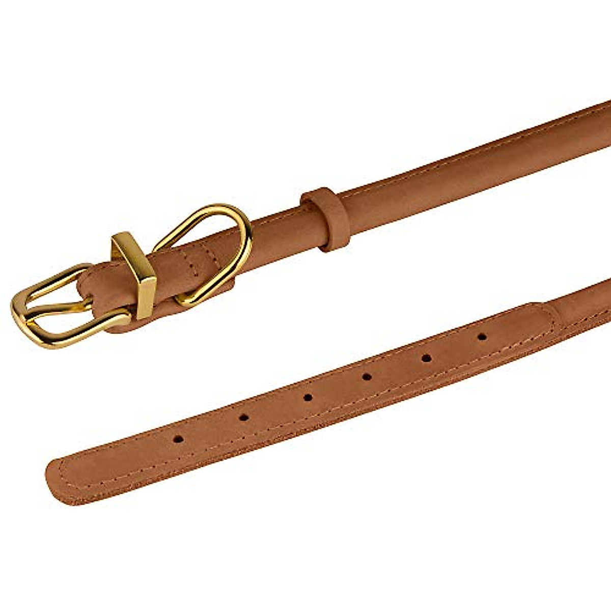 BRONZEDOG Rolled Leather Dog Collar with QR ID Dog Tag Durable Round Personalized Collars Small Medium Large Dogs Puppy Cat (7-8 Inch, Light Brown)