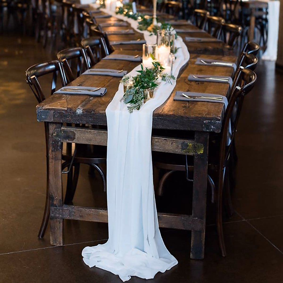 White Arch Drapes 2 Panels 6 Yards Sheer Backdrop Curtains for Parties Ceiling Wedding Arch Reception Drapery Fabric Decor