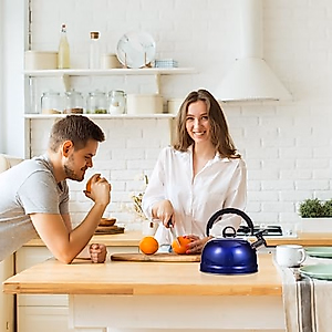 Whistling Tea Kettle Stainless Steel Tea Pot Tea Kettle Stovetop Whistling Kettle with Cool Grip Handle for for Kitchen Camping 3 Liter Gas Stove Teakettle