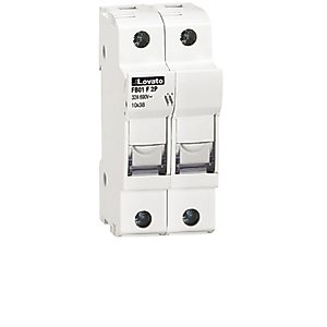 Automation Systems Interconnect ASI AFB01F2P DIN Rail Mounted Midget Fuse Holder, 2 Pole, 10 x 38 mm, 13/32" Diameter x 1.5" Length, 18 to 8 AWG, 30 Amp, 600V