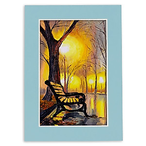 14x18 Mat Bevel Cut for 12x16 Photos - Acid Free Aqua Blue Precut Matboard - for Pictures, Photos, Framing - 4-ply Thickness