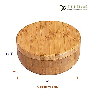Totally Bamboo Salt Keeper Duet Salt and Pepper Bowl, Salt Cellar and Storage Box with Two Compartments, Magnetic Swivel Lid