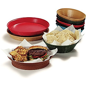 Carlisle FoodService Products 652703 WeaveWear Round Serving Basket, 10", Black (Pack of 12)