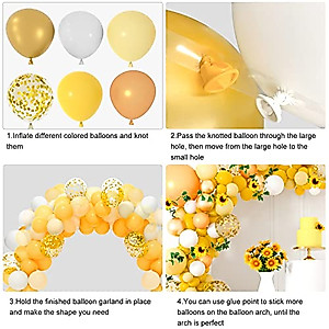 TUPARKA 118 Pack Sunflower Balloon Garland Arch Kit 18 12 10 5 inches Yellow Gold White Balloons with Sunflower Vine Sunflower Baby Shower Decorations for Girl Boy Bee Birthday Wedding Party Supplies