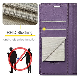 FLIPALM for Samsung Galaxy Note 20 Ultra 5G Wallet Case with RFID Blocking Credit Card Holder, PU Leather Flip Kickstand Shockproof Cover for Women Men (Purple)