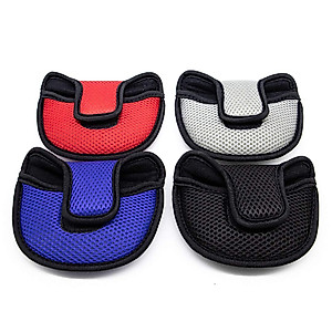 barudan golf Mesh Lightweight Putter Cover Mallet Putter Headcover Club Protector for Odyssey 2ball Scotty Cameron Futura Ping Taylormade 4 Colors Option Black Blue red Grey (Black)