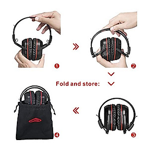 SIMOLIO 3 Pack of Wireless Car Headphones, IR Headphones for Kids in Car Wireless Entertainment, Foldable Wireless DVD Headphones with Travelling Bag, Universal Rear Entertainment System Headsets
