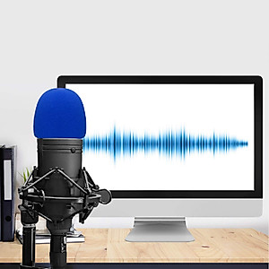 Yeti Nano Foam Microphone Windscreen- Aedor Quality Sponge Mic Cover as a pop filter for Blue Yeti Nano Condenser Microphones(Blue)