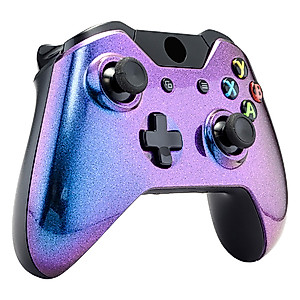 eXtremeRate Custom Design Unique Chameleon Purple Blue Glossy Top Shell Case Front Housing Replacement Faceplate Kits Xbox One Remote Controller Cover - Controller NOT Included
