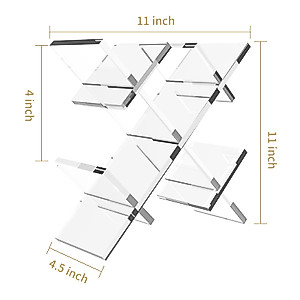 Wine Rack Countertop Lattice Freestanding 5 Bottle Wine Holder Modern Transparent Acrylic Plastic Free Standing Tabletop Storage Wine Bottle Small Stand for Home Kitchen Bar Cabinets