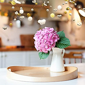 Glaciart One Felt Bees & Felt Daisies Garland - Hanging Banner Decoration for Baby Nursery, Kids Room, Classroom - Woodland Forest-Themed Décor - Summer,Christmas,Easter & Spring - Home Décor - 35In